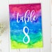 Wedding Table Numbers Multi Color Table Numbers Reception - Etsy