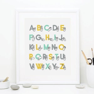 Printable ASL Alphabet Art Wall Decor Sign Language Alphabet - Etsy