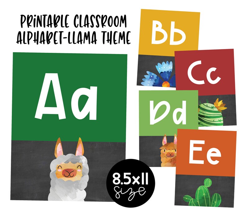 Llama Alphabet Posters PRINTABLE Llama Theme Classroom Decor - Etsy