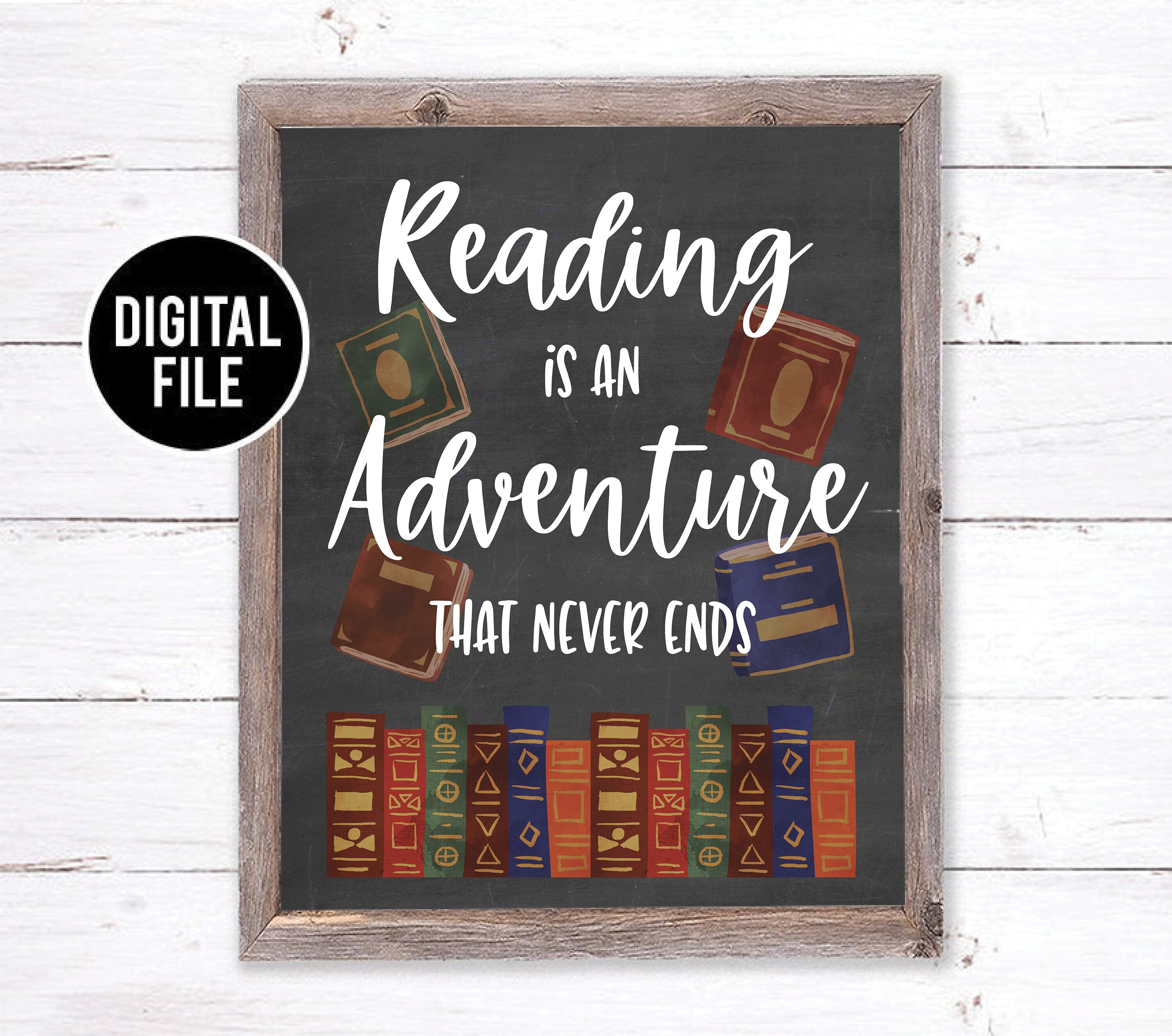 Reading is an Adventure Classroom Decor Poster PRINTABLE, Classroom ...