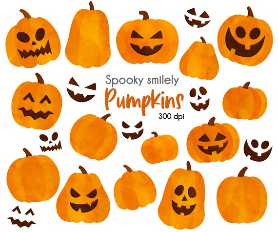 Spooky Halloween Pumpkin Clipart Jack O'lantern Clip Art - Etsy