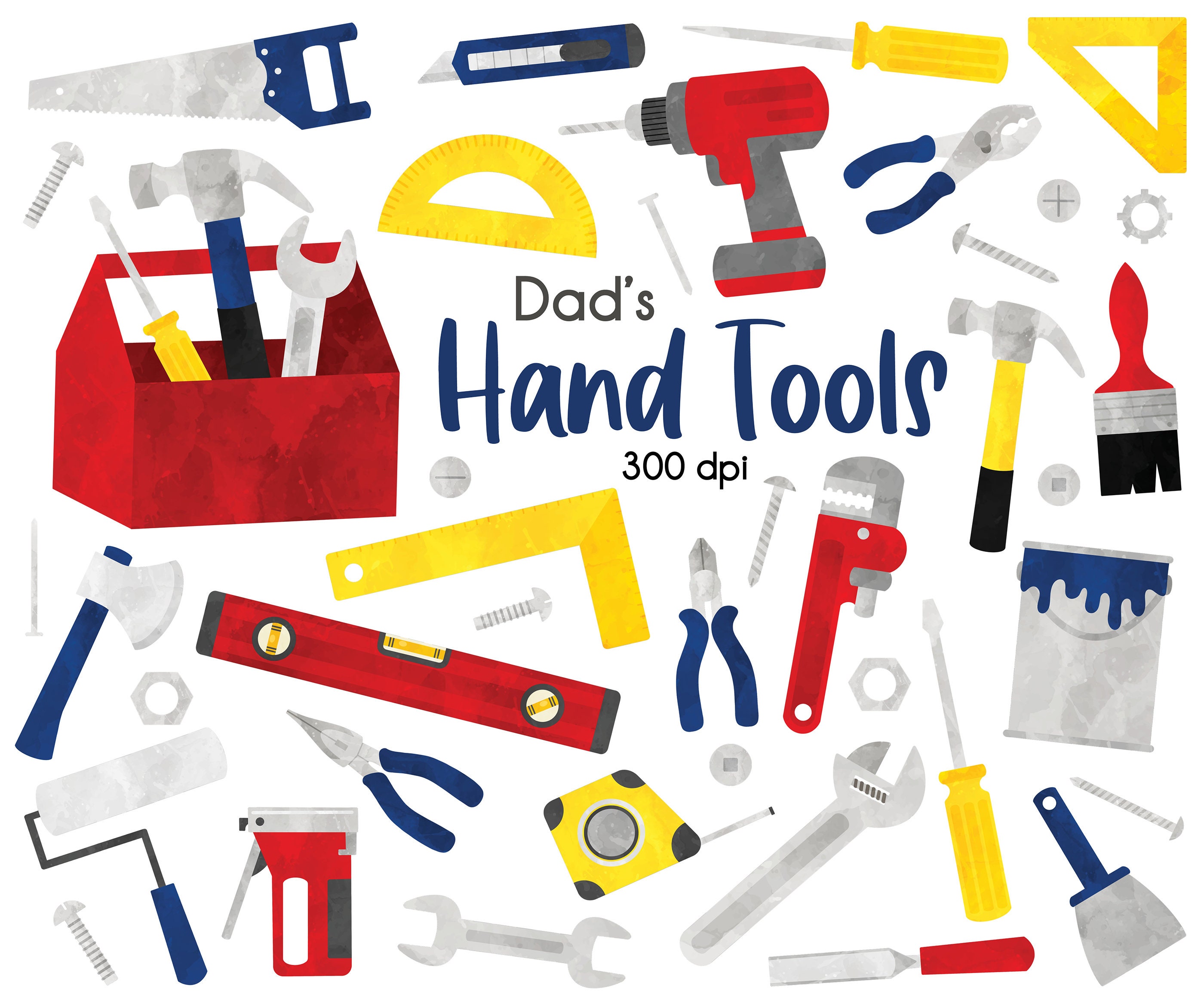 Hand Tools Clipart Bundle Dad's Tool Box Clipart Hammer - Etsy Canada