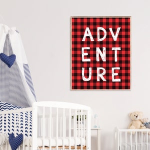 Buffalo Plaid Adventure Printable Art | Farmhouse Playroom Nursery ...