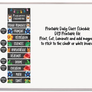 FRENCH Classroom Llama Timetable PRINTABLE, Classroom Schedule, Visual ...