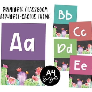 Alphabet Classroom Posters PRINTABLE | Cactus Classroom Decor ...