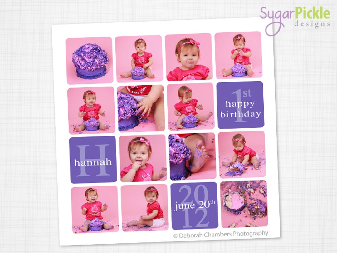Cake Smash Template, Collage Template, Storyboard Template, Cake Smash ...