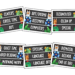 Llama Classroom Timetable PRINTABLE, Classroom Schedule, Visual ...