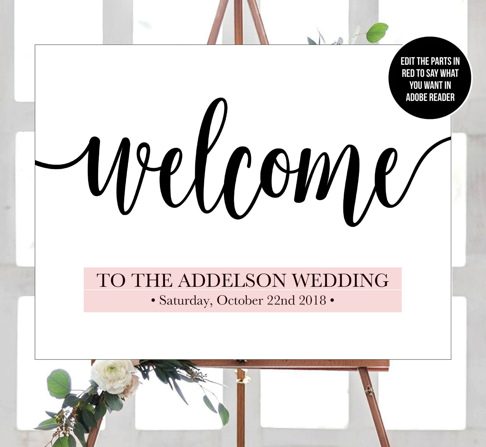 Lime Green Welcome to Our Wedding Sign Welcome Editable Sign - Etsy