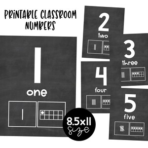 Number Posters PRINTABLE | Ten Frames | Number Tallies | Chalkboard ...