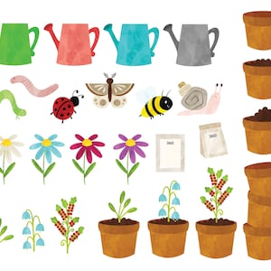 Garden Clipart Bundle, Vegetable Clip Art, Greenhouse, Wheelbarrow ...