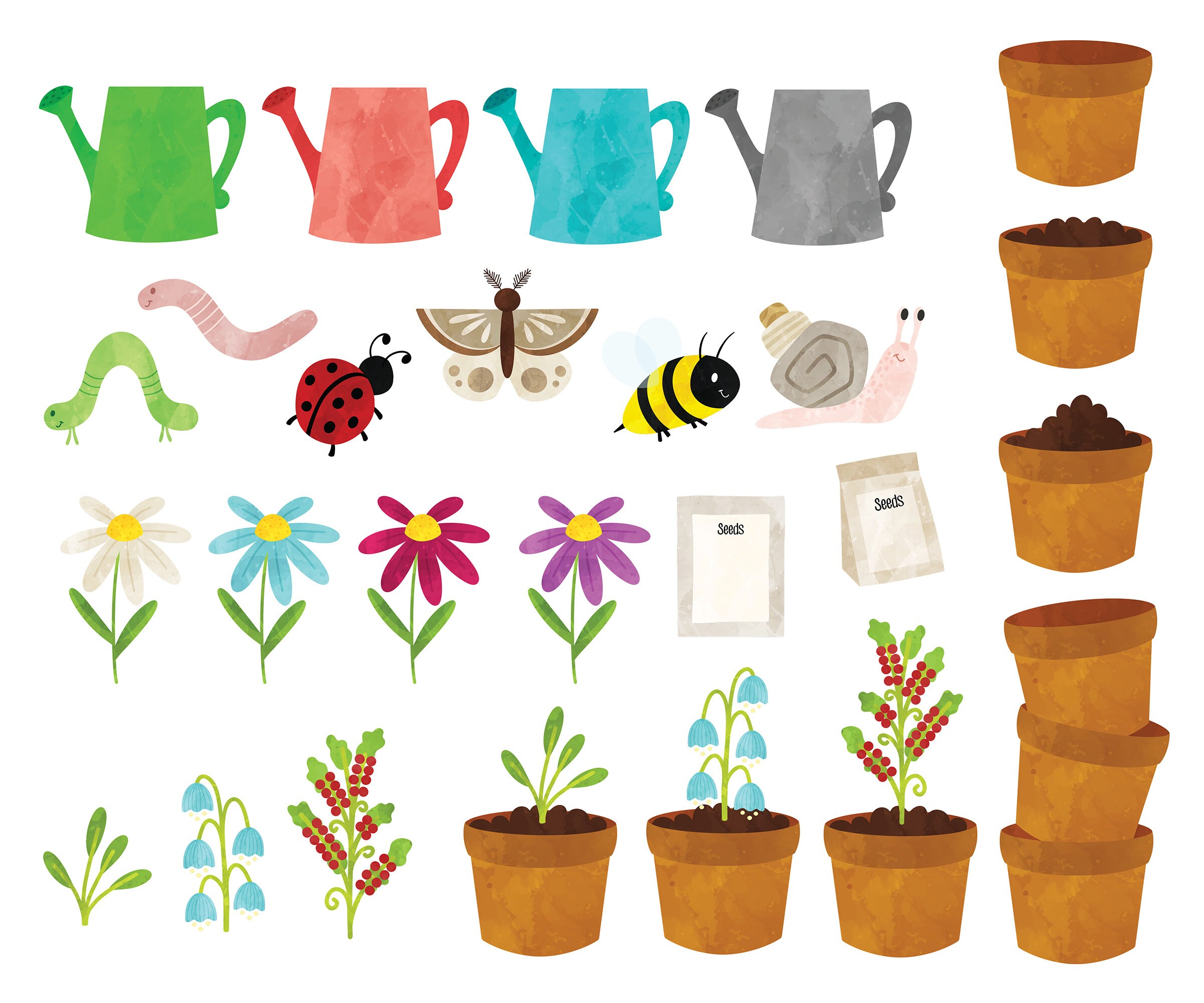 Garden Clipart Bundle Vegetable Clip Art Greenhouse - Etsy