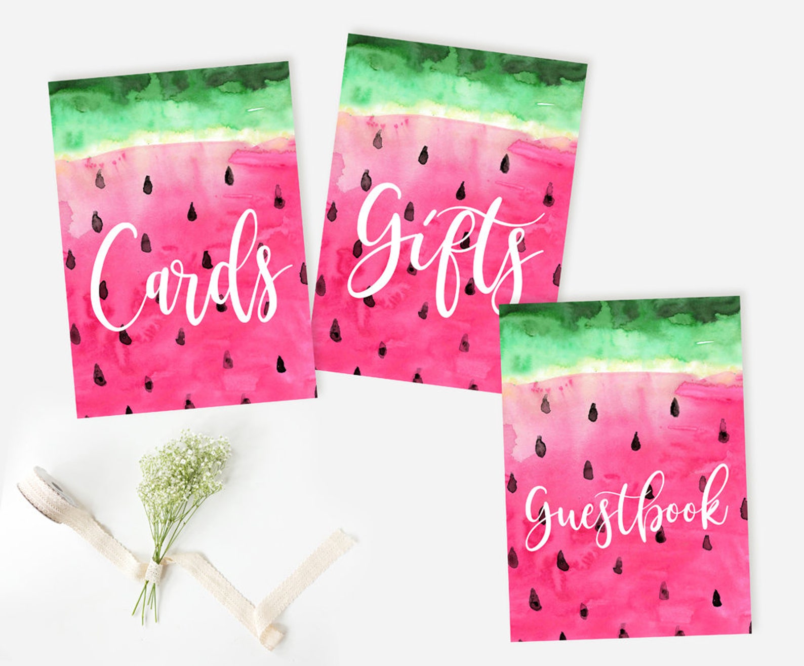 Watermelon Table Numbers Printable Watermelon Table Numbers - Etsy