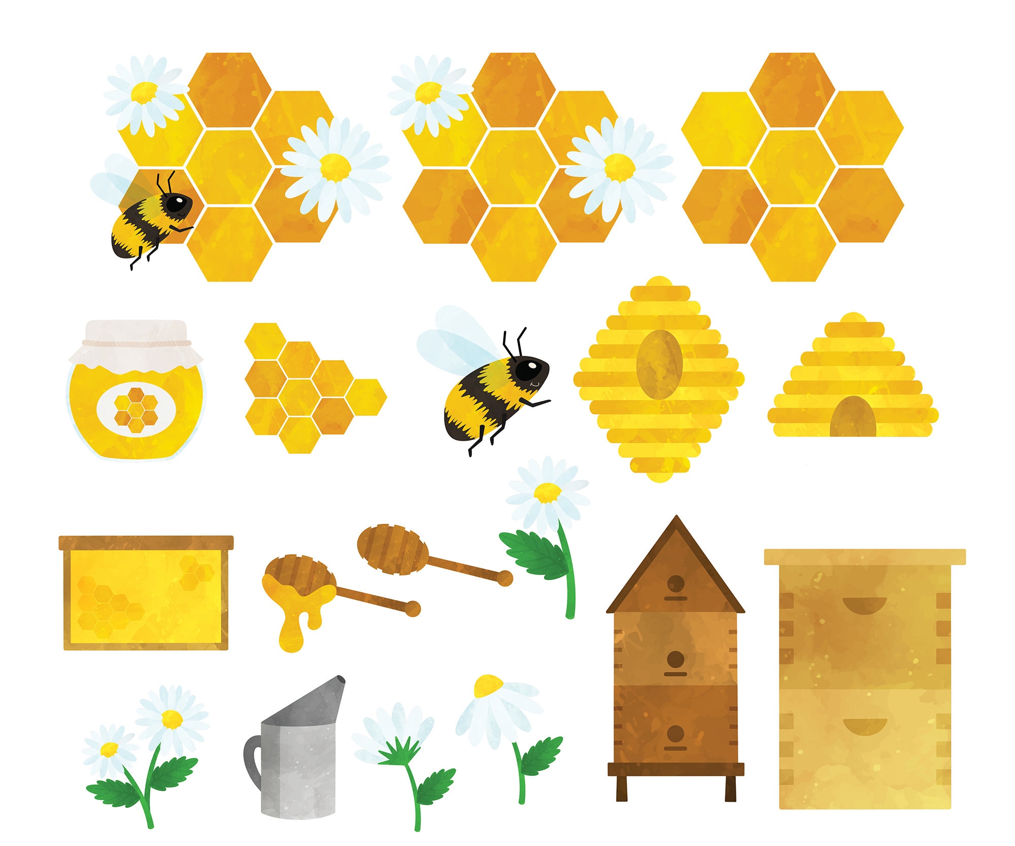 Honey Clipart Bee Keeping Clipart Honey Comb Clipart Daisy - Etsy Canada