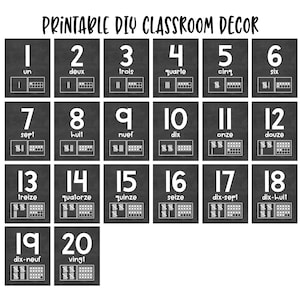 Number Ten Frames Tallies Poster Printables | Chalkboard Classroom ...