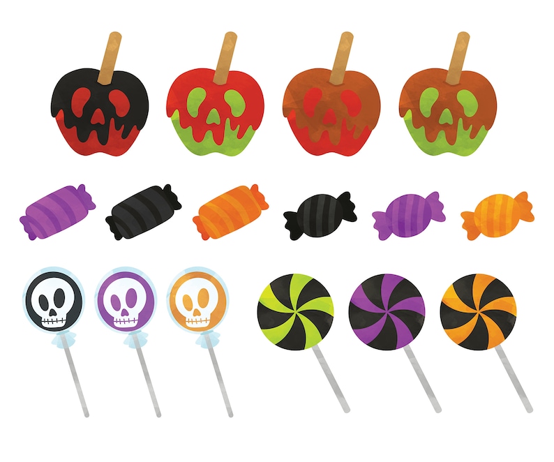 Halloween Treats Clipart Halloween Candy Clipart Candy - Etsy