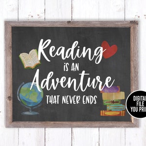 Classroom Decor, Classroom Inspiration Sign, Reading Adventure ...
