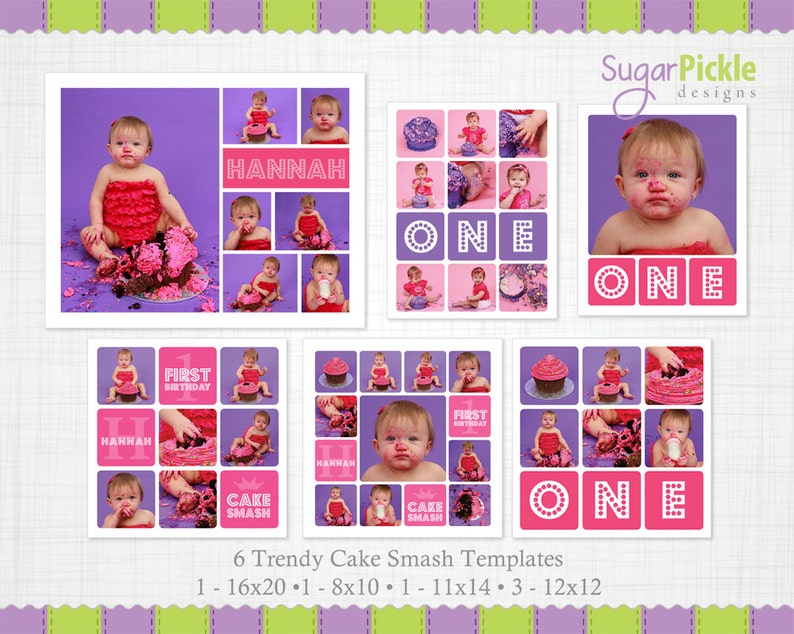 Cake Smash Template 6 Set 6 Pack Cake Smash Storyboard - Etsy