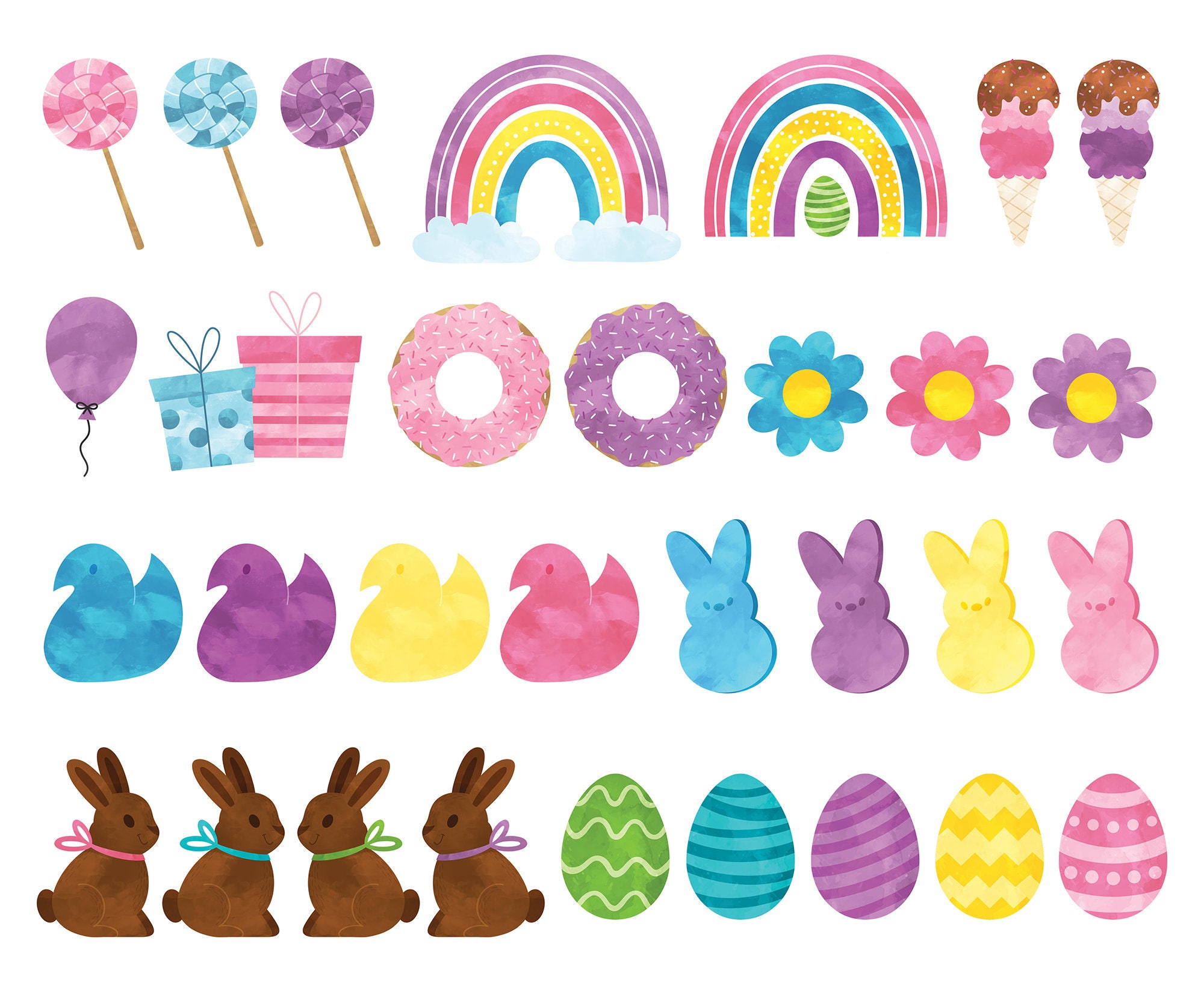 Easter Clipart Bundle Easter Peep Clip Art Easter Bunny - Etsy