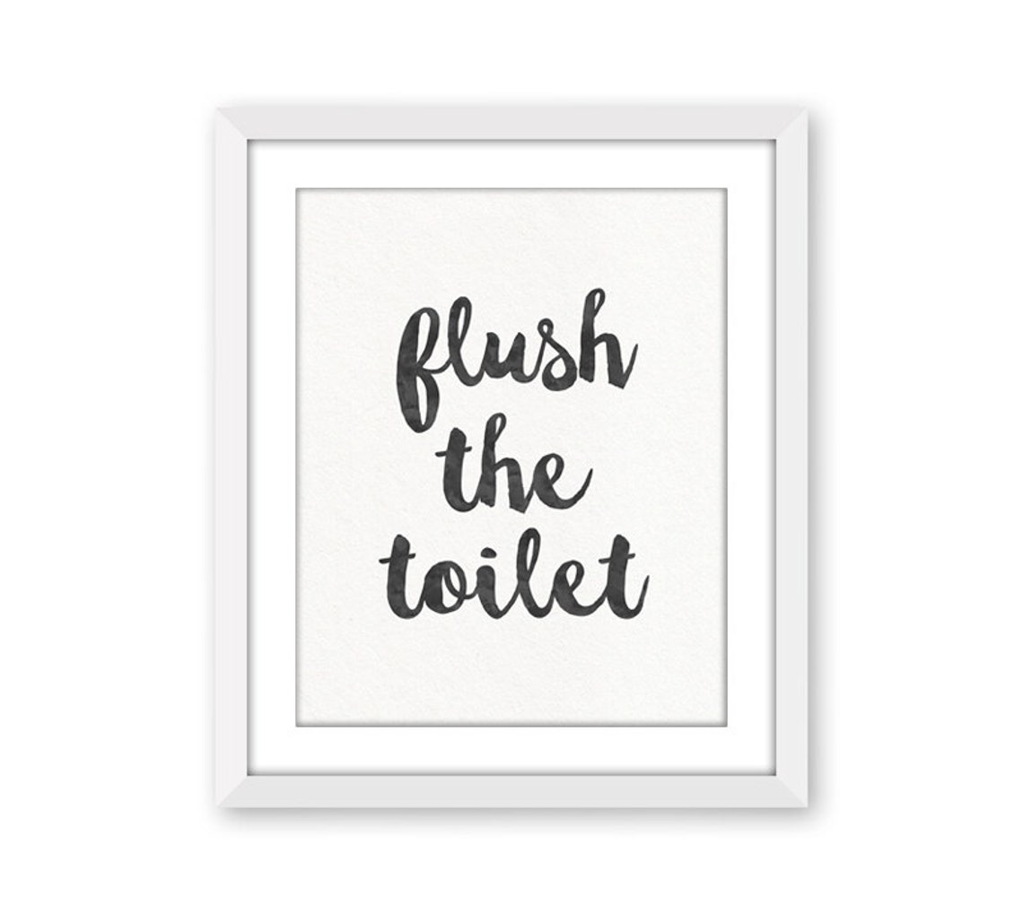Bathroom Wall Art Set Of 4 Brush You Teeth Quote Bathroom Etsy