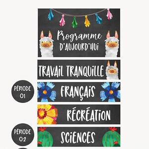 FRENCH Classroom Llama Timetable PRINTABLE, Classroom Schedule, Visual ...