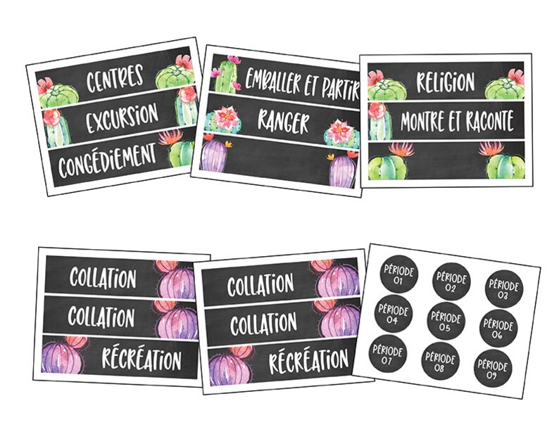 FRENCH Classroom Schedule PRINTABLE Cactus Themed Classroom - Etsy