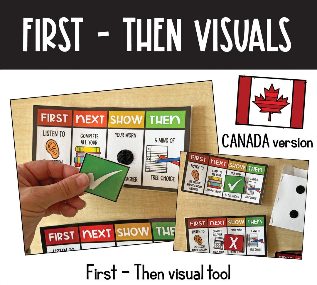 First Then Visual Tool Printable | Behaviour Management | CANADA ...