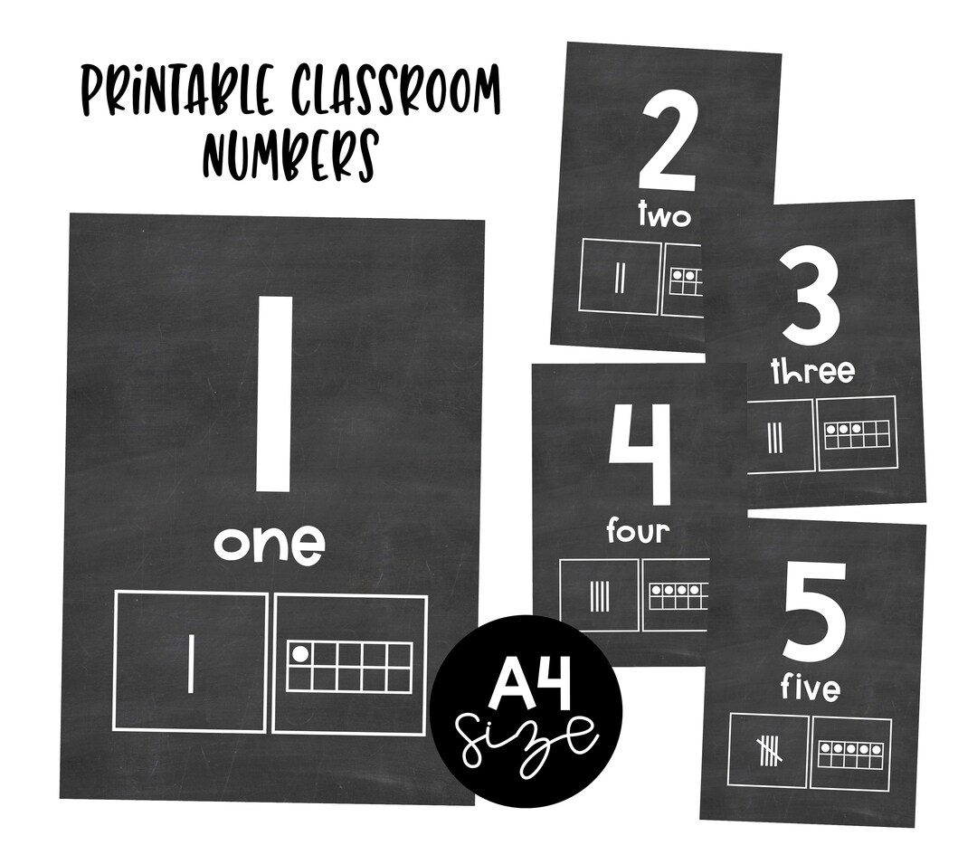 Number Ten Frames Posters PRINTABLE | Number Tallies | Chalkboard ...