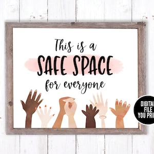 Safe Space for Everyone Poster Printable, LGBTQ Inclusion, Diversity ...