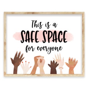Safe Space for Everyone Poster Printable, LGBTQ Inclusion, Diversity ...