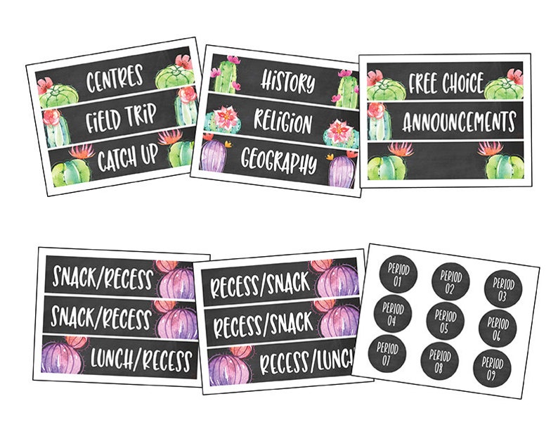 PRINTABLE Classroom Schedule, Cactus Themed Classroom, Visual Timetable ...