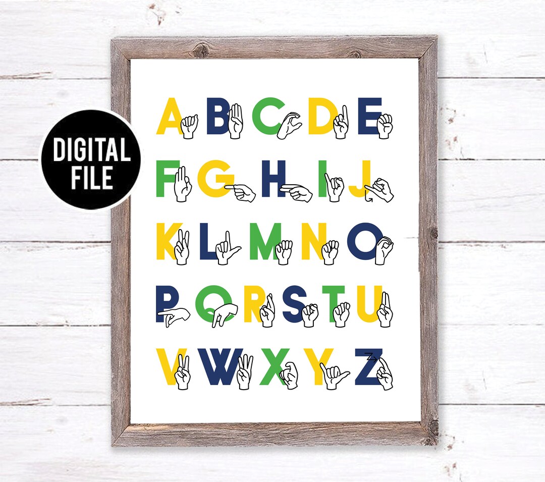 Classroom ASL Sign Language ABC Alphabet for Kids Deaf - Etsy