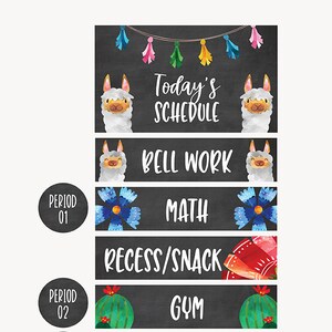 Llama Classroom Timetable PRINTABLE, Classroom Schedule, Visual ...