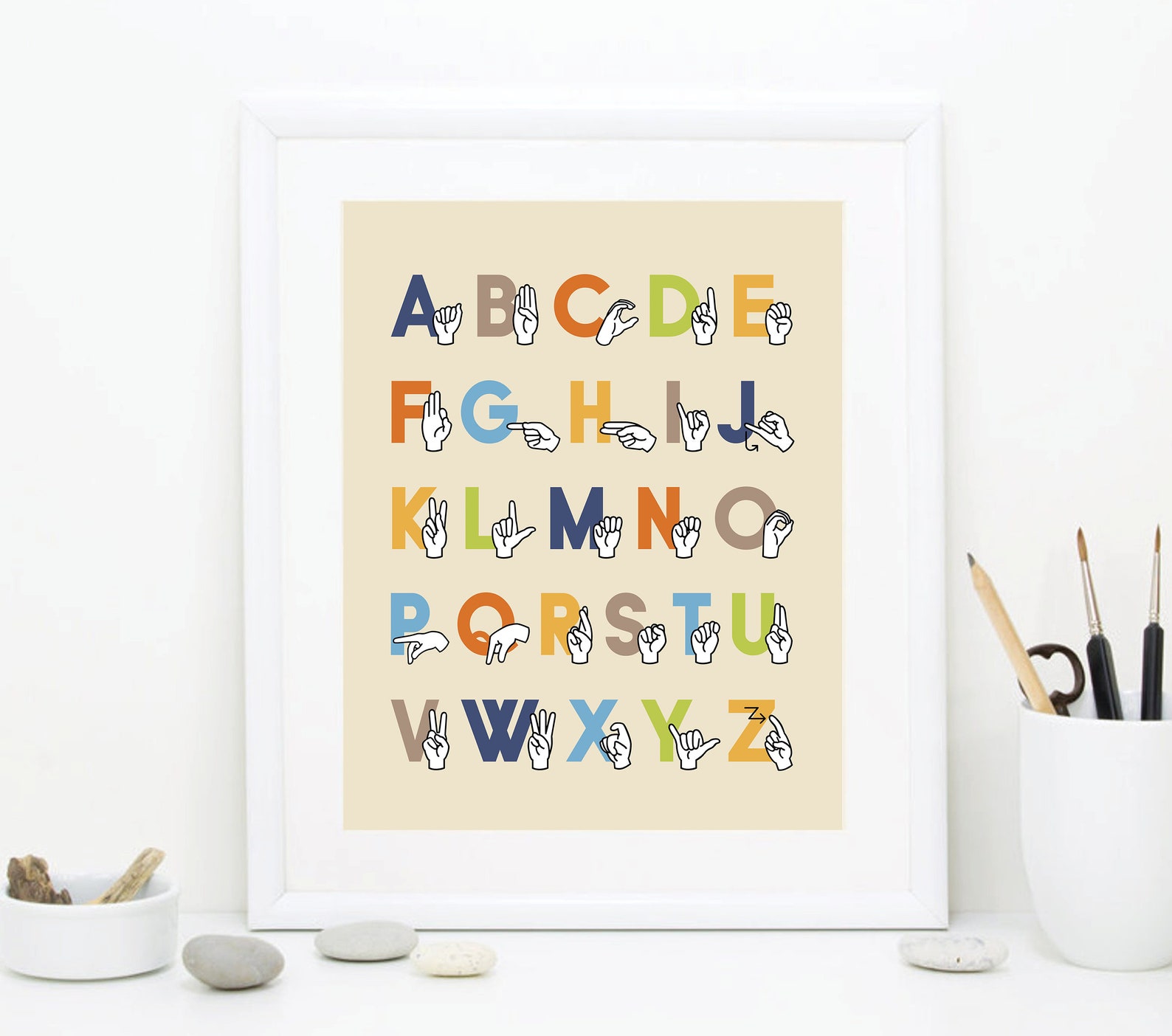 ASL Sign Language Alphabet Art Deaf Awareness CODA finger | Etsy