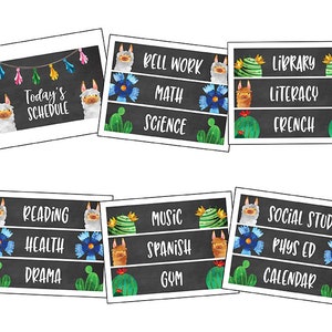 Llama Classroom Timetable PRINTABLE, Classroom Schedule, Visual ...