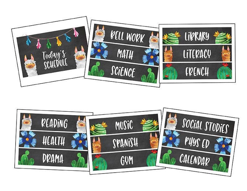 Llama Classroom Timetable PRINTABLE, Classroom Schedule, Visual ...