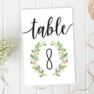 Table Numbers, Outdoor Forest Wedding Printable Table Numbers - Etsy