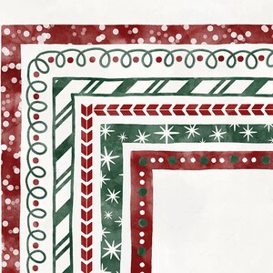 Watercolour Christmas Border Clipart | Hand Drawn Holiday Borders ...