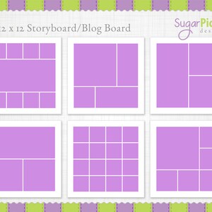 12x12 Storyboard Template, Digital Collage, Blog Boards for ...