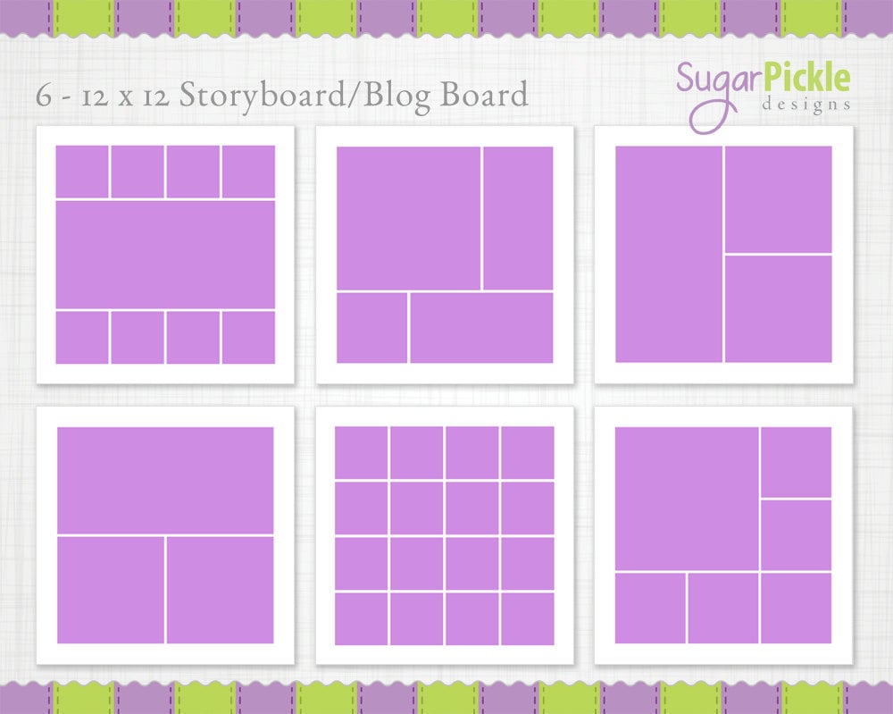 12x12 Storyboard Template Digital Collage Blog Boards for | Etsy