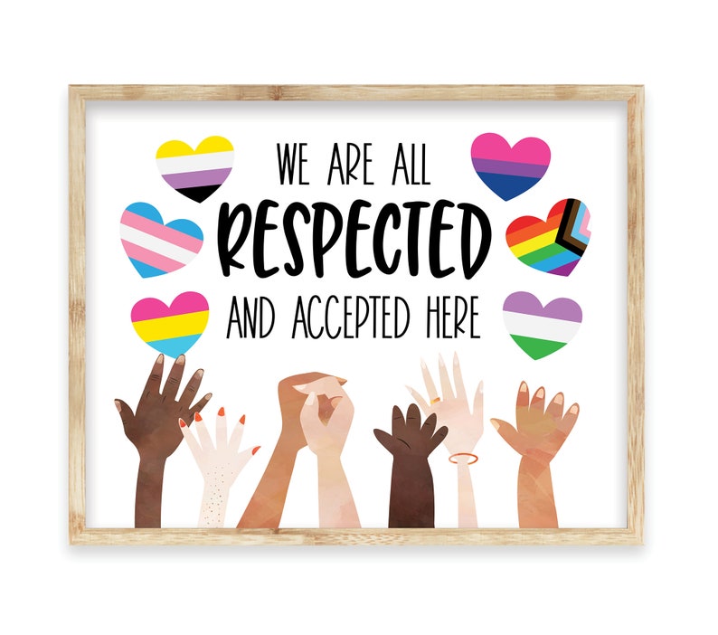 Diversity Classroom Pride Printable Poster LGBTQ Inclusion - Etsy
