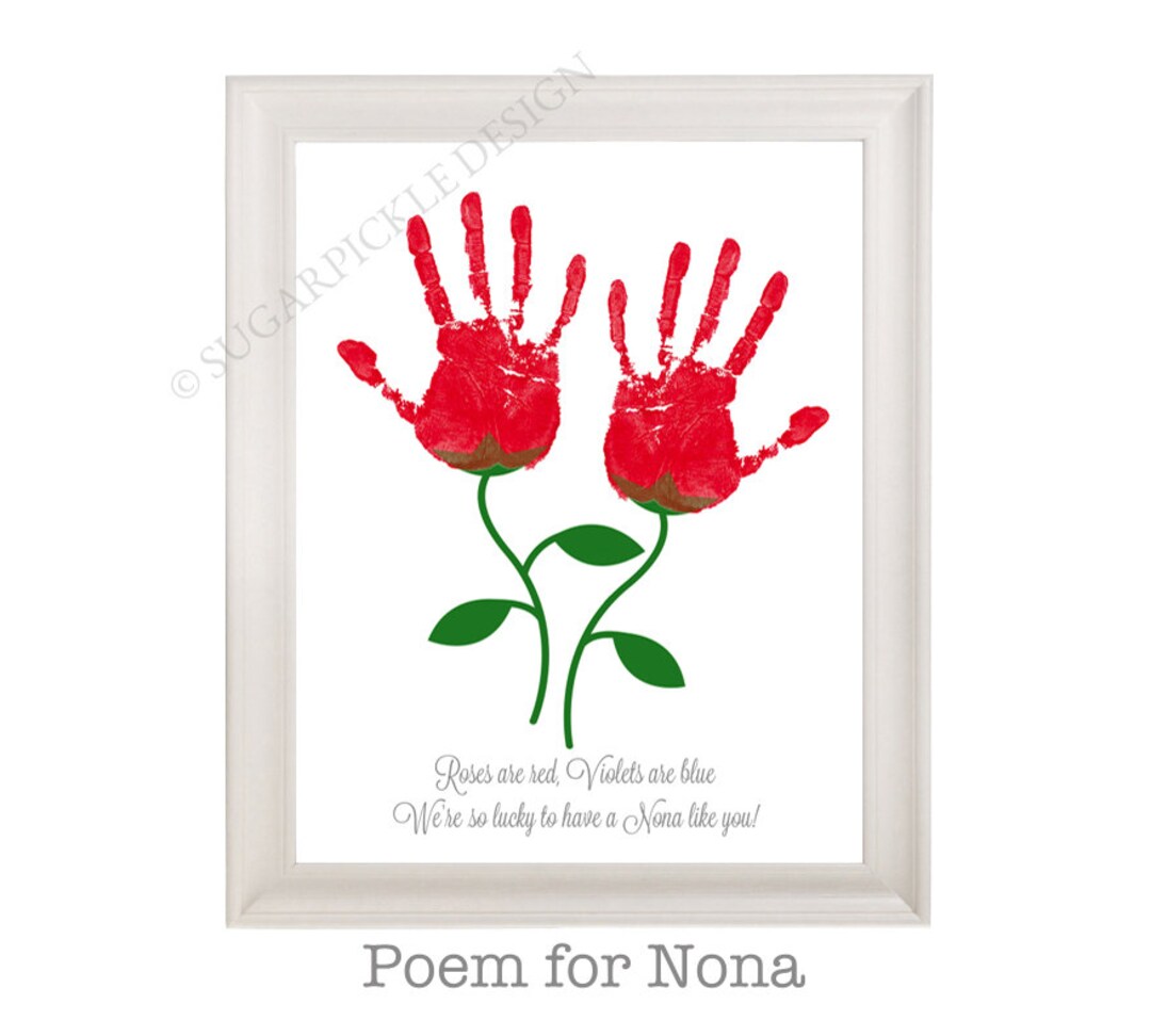Gift for Nona, Nona's Birthday Gift, Mother's Day Gift, Handprint, Kids ...