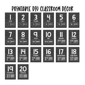 Number Ten Frames Posters PRINTABLE | Number Tallies | Chalkboard ...