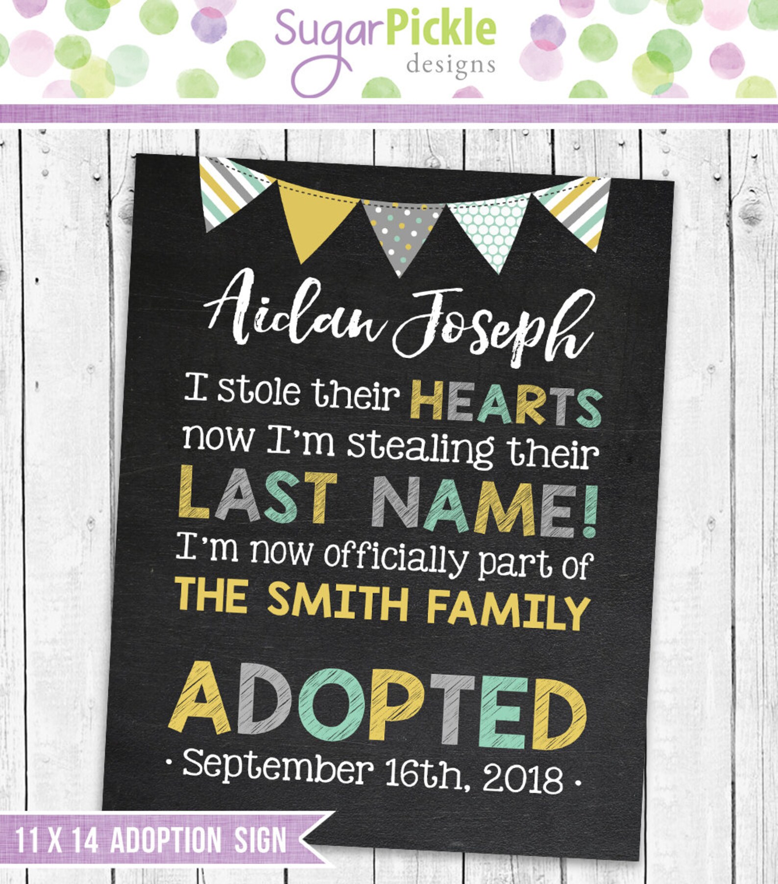 Adopted Adopting a Child Adoption Sign Adoption Day - Etsy