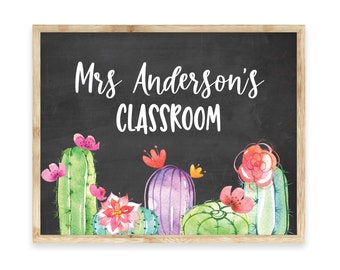 Cactus Classroom Sign - Etsy