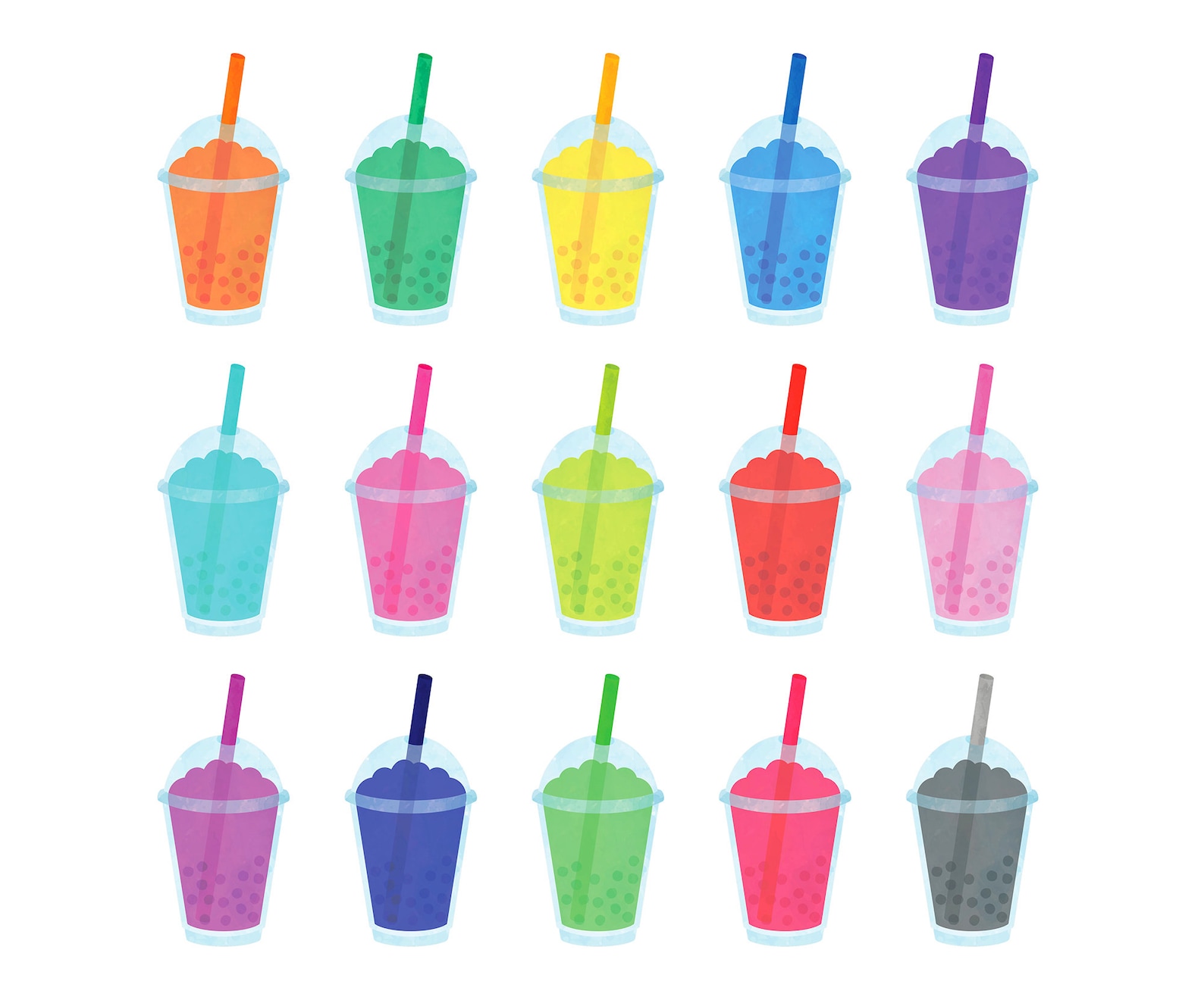 Bubble Tea Clipart PNG, Boba Tea Clipart Bundle, Cute Kawaii Boba Drink ...
