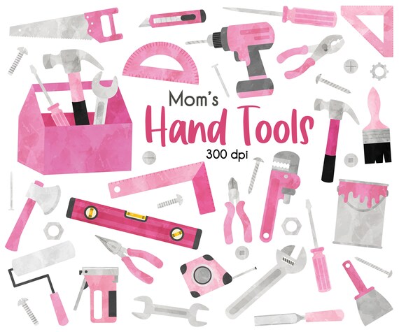 Pink Hand Tools Clipart Bundle Mom's Tool Box Clipart - Etsy