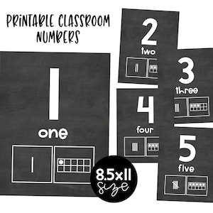 Number Posters PRINTABLE | Ten Frames | Number Tallies | Chalkboard ...