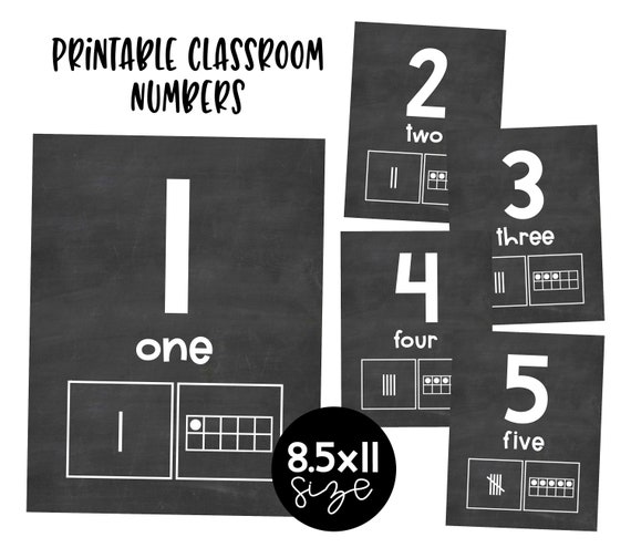 Number Posters PRINTABLE Ten Frames Number Tallies | Etsy