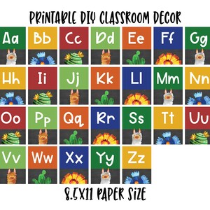 Llama Alphabet Posters PRINTABLE | Llama Theme Classroom Decor ...