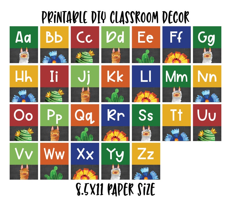 Llama Alphabet Posters PRINTABLE Llama Theme Classroom Decor - Etsy
